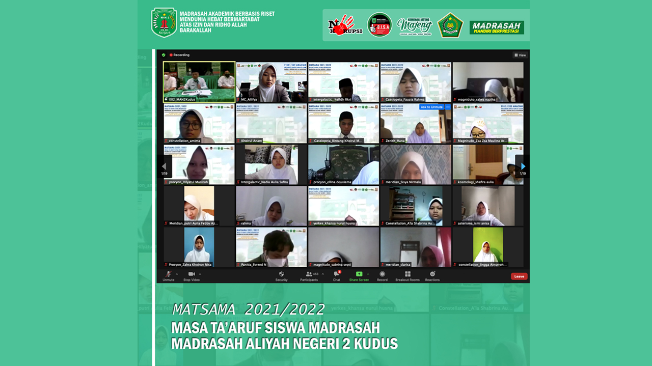 MAN 2 Kudus Laksanakan Matsama Secara Daring - MAN 2 Kudus